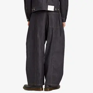 Sage Nation Denim Box Pleat Trousers - Raw Denim | Editorialist